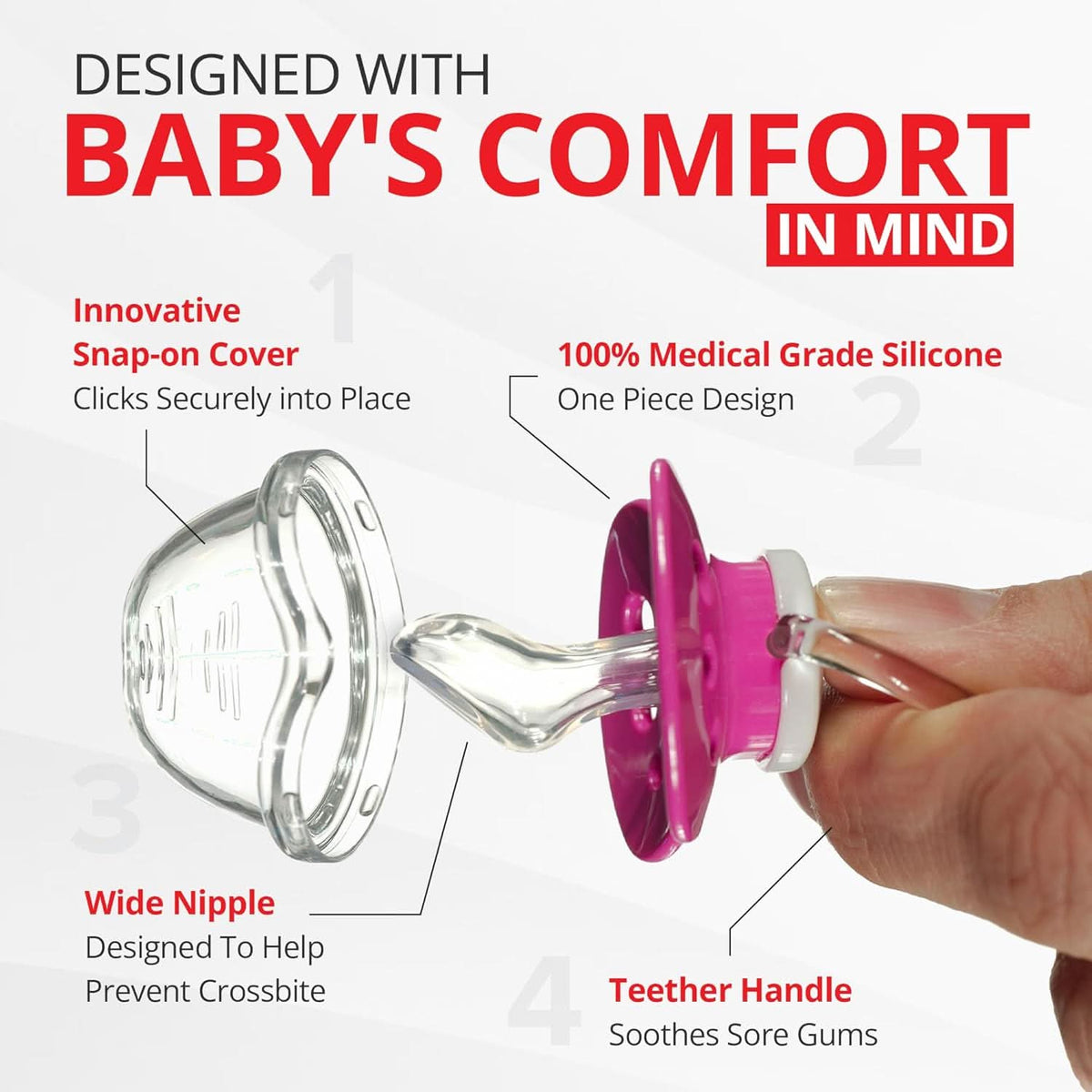 Binky Orthodontic Pacifier With Snap On Cover - Wild and Cuddly Series ...