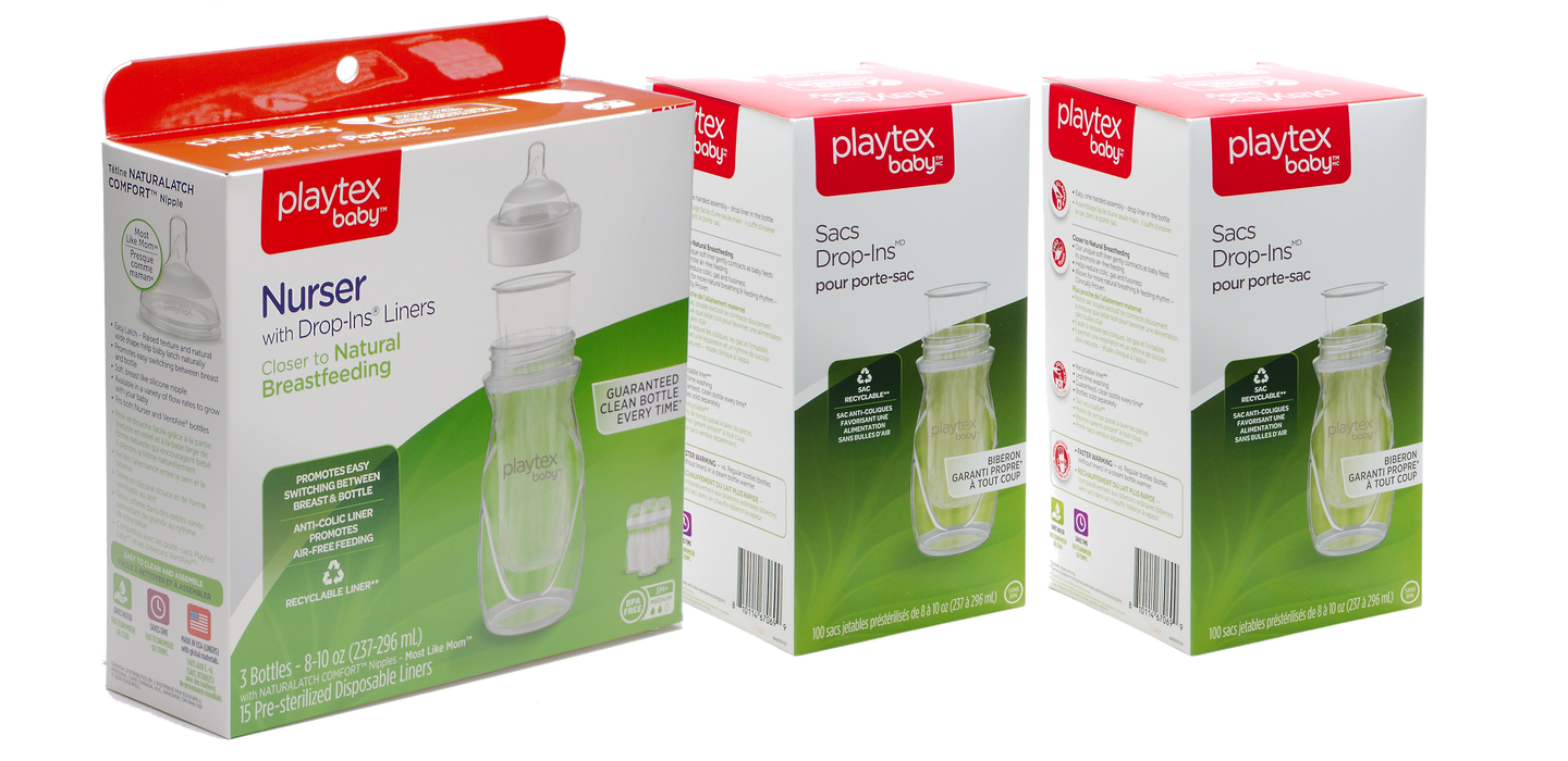Playtex Baby™ Anti-Colic Nurser Bottles with Drop-Ins® Liners – 3 Pack ...