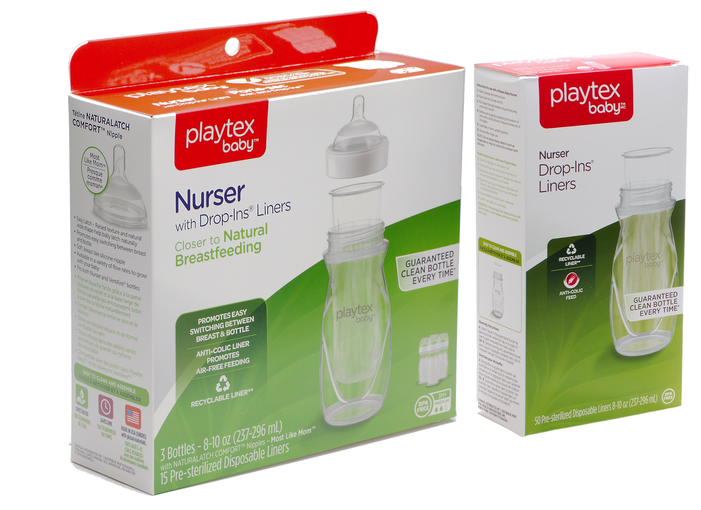 Playtex Baby™ Anti-Colic Nurser Bottles with Drop-Ins® Liners – 3 Pack ...
