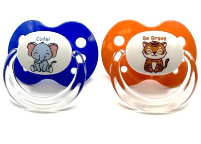 Binky® Orthodontic Pacifier With Snap On Cover - Wild and Cuddly Serie ...